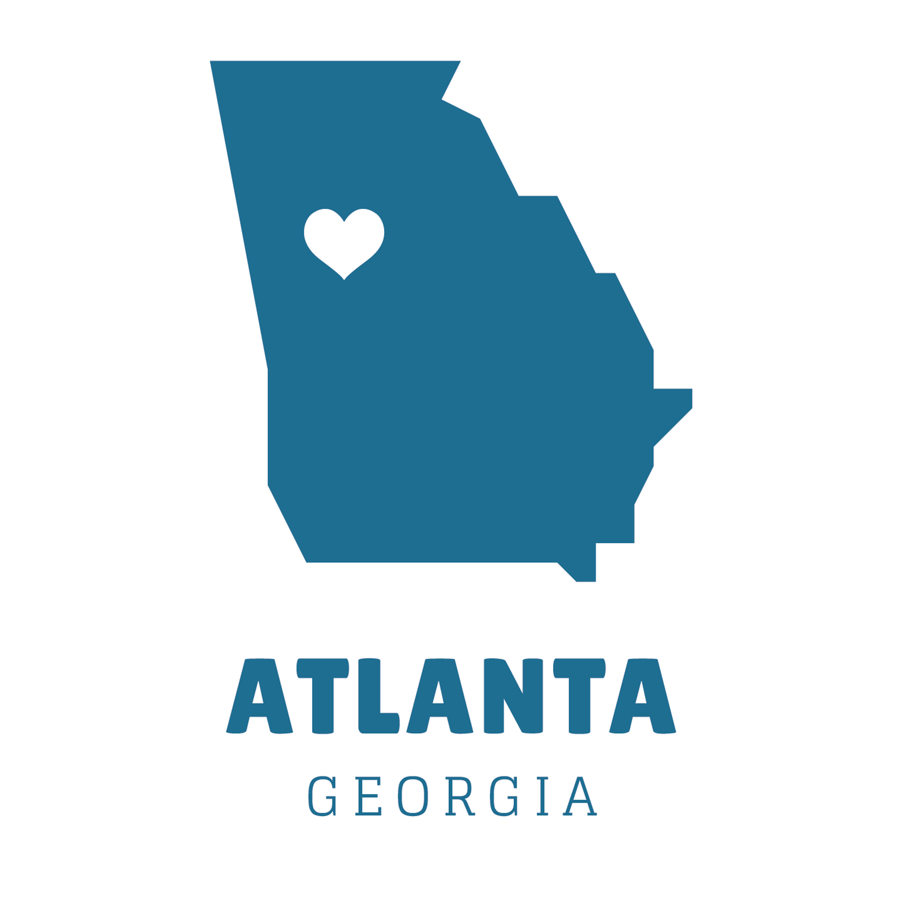Abstract State Vector with Heart Georgia – Home & Ink