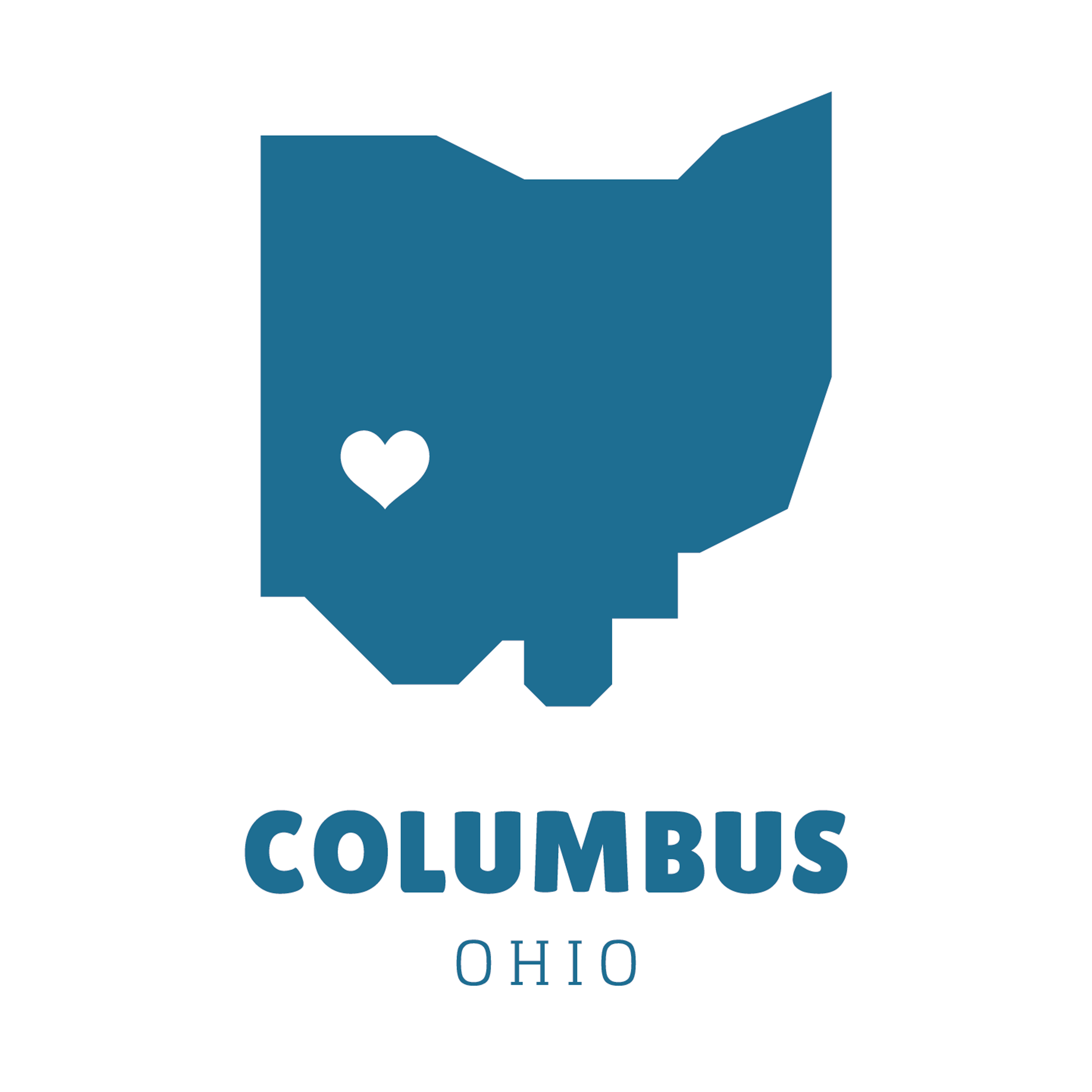 Abstract State Vector with Heart Ohio – Home & Ink